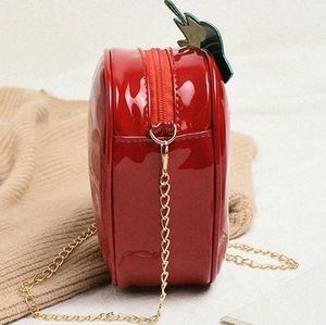 🍓 Strawberry | Bags | Nwt Red Patent Vegan Leather Strawberry Bag ...